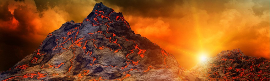 la formation d'un volcan